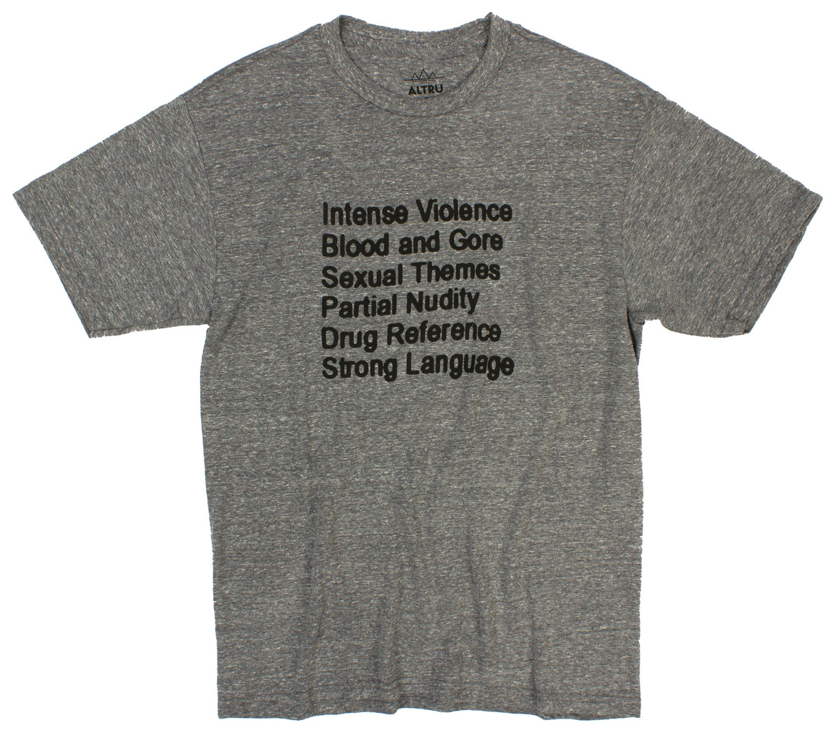 Altru Men's Rated R Parental Warning Graphic Tee Grey Tri-Blend
