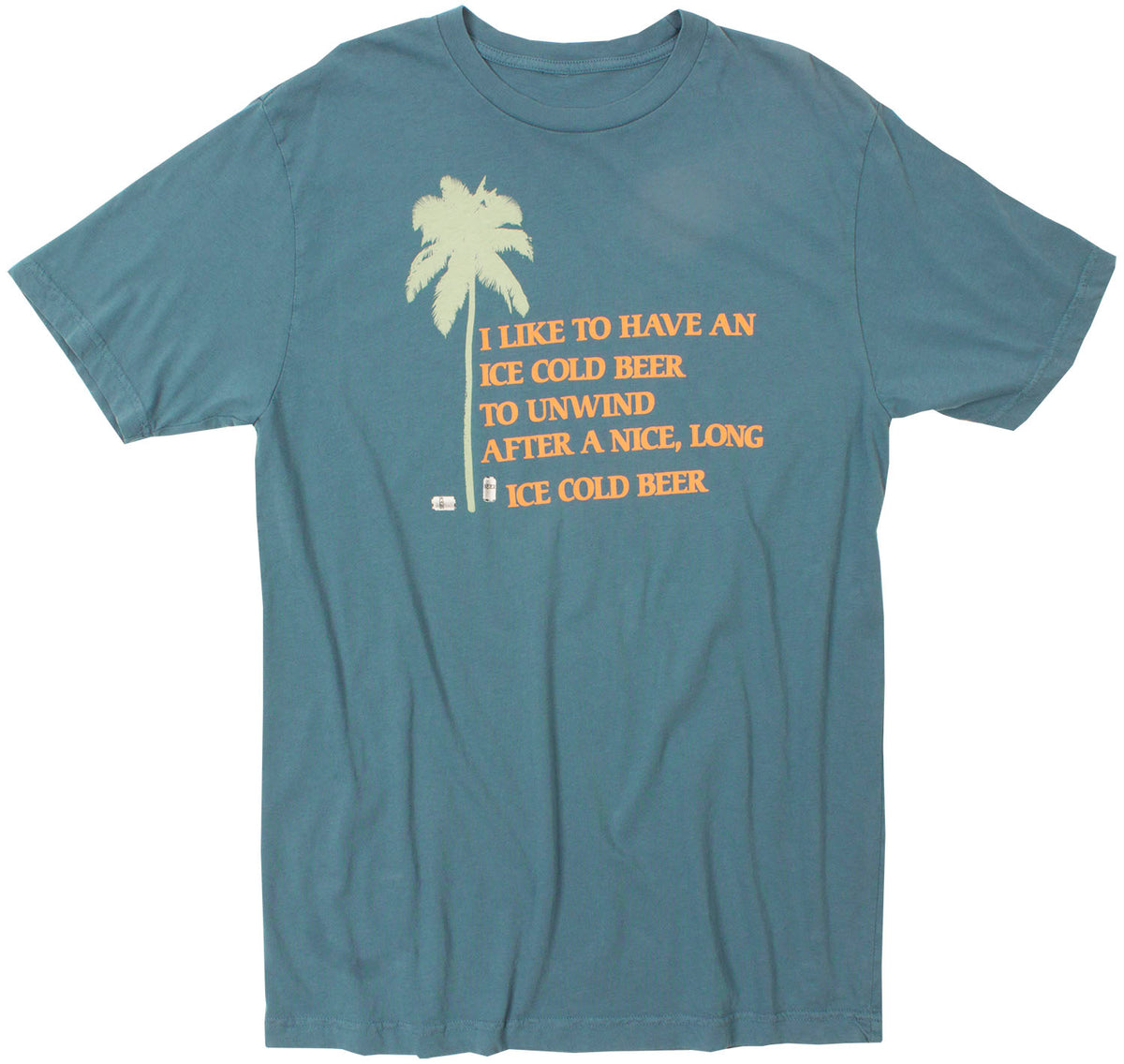 Altru Men's Unwind with an Ice Cold Beer Graphic Tee Marine Blue Cotton ...