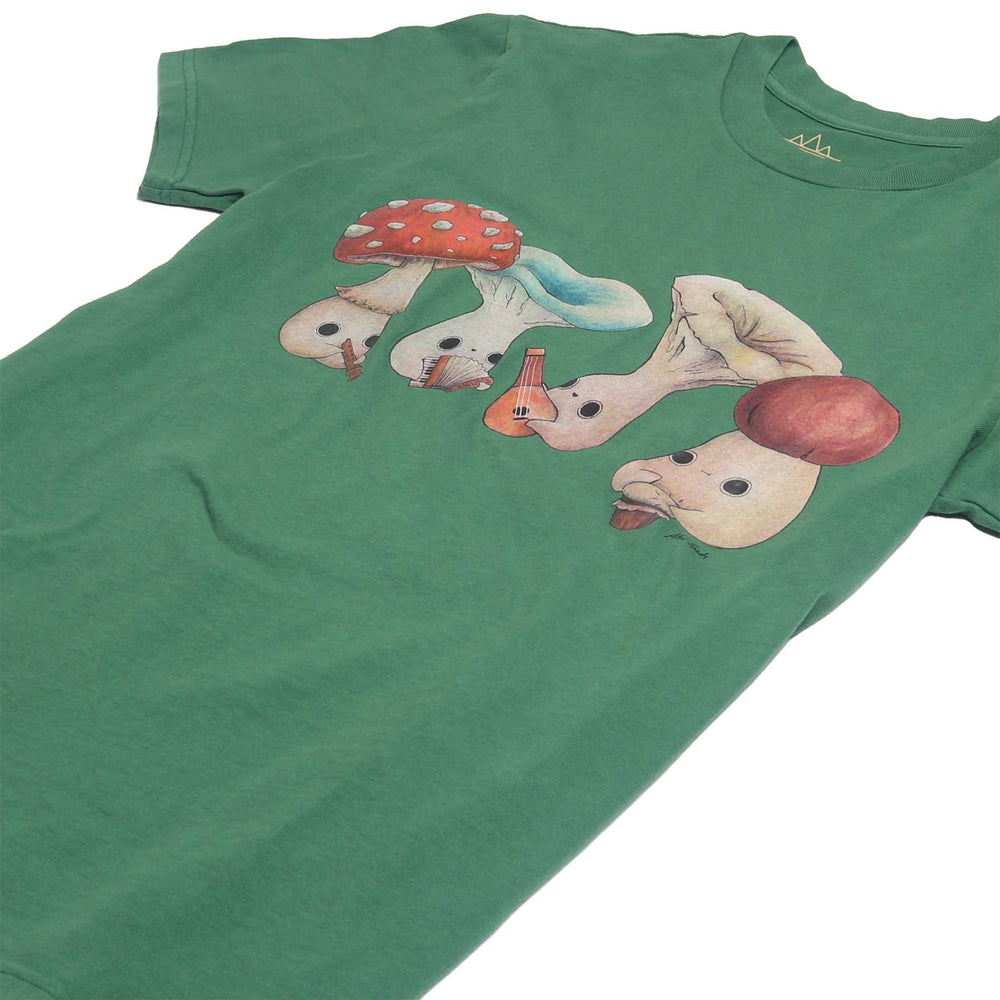 Altru Men's Fungis Mushlings Abi Toads Graphic Tee Green Cotton - Altru ...